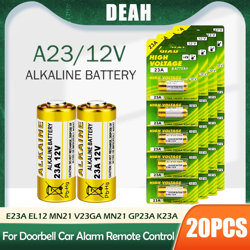 20PCS-12V-Alkaline-Battery-A23-23A-23GA-A23S-E23A-EL12-MN21-MS21-V23GA ...