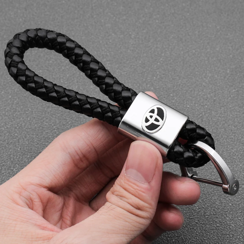 Braided-Rope-Metal-Car-Logo-Keychain-Key-Chain-Ring-Auto-Accessories ...