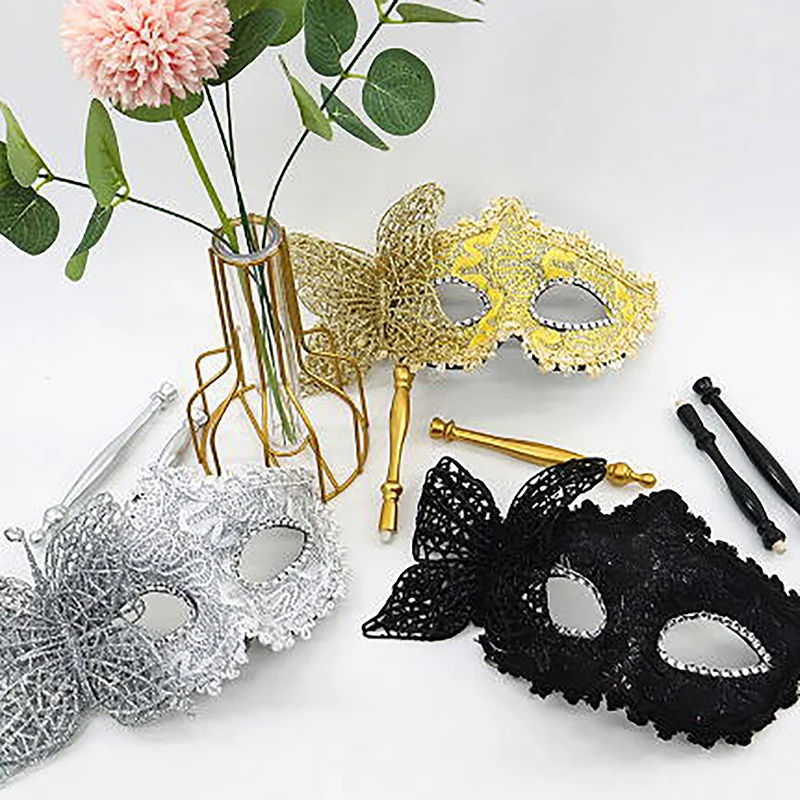 Halloween-Party-Mask-With-Holding-Stick-Evening-Prom-Masquerade-Mask ...