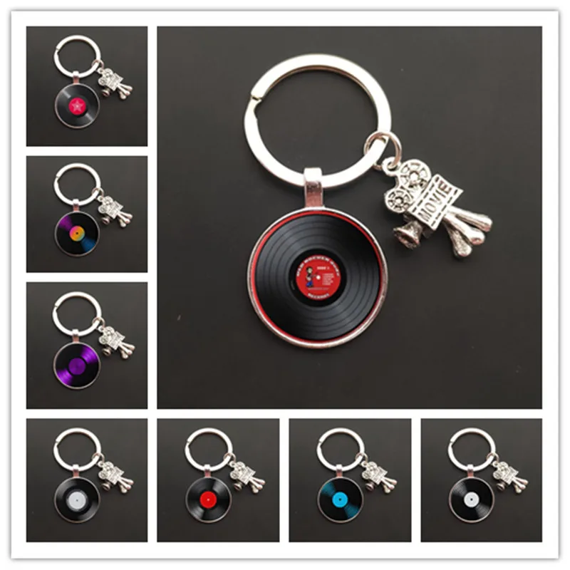 Classic-Vinyl-Record-Keychain-Retro-Music-LP-DJ-Audio-Disc-Double-sided ...