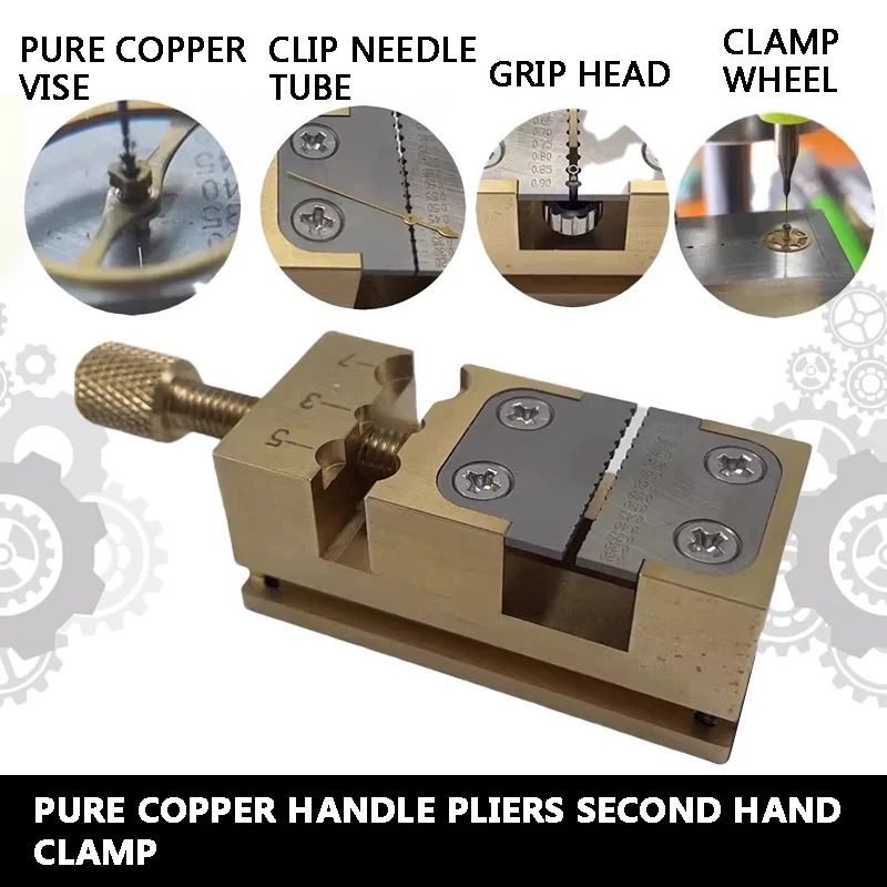 Watch-Repair-Tool-Pure-Copper-Vise-Handle-Head-Pointer-Needle-Tube ...