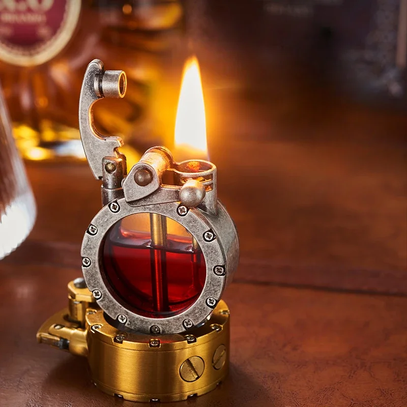 Retro-kerosene-lighter-rocker-arm-transparent-visible-fuel-tank-gasoline-lighter-men-s-high-end ...