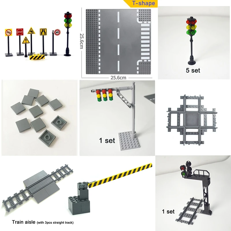 Baseplate City Road Street traffic light Base Plate Building Blocks ...
