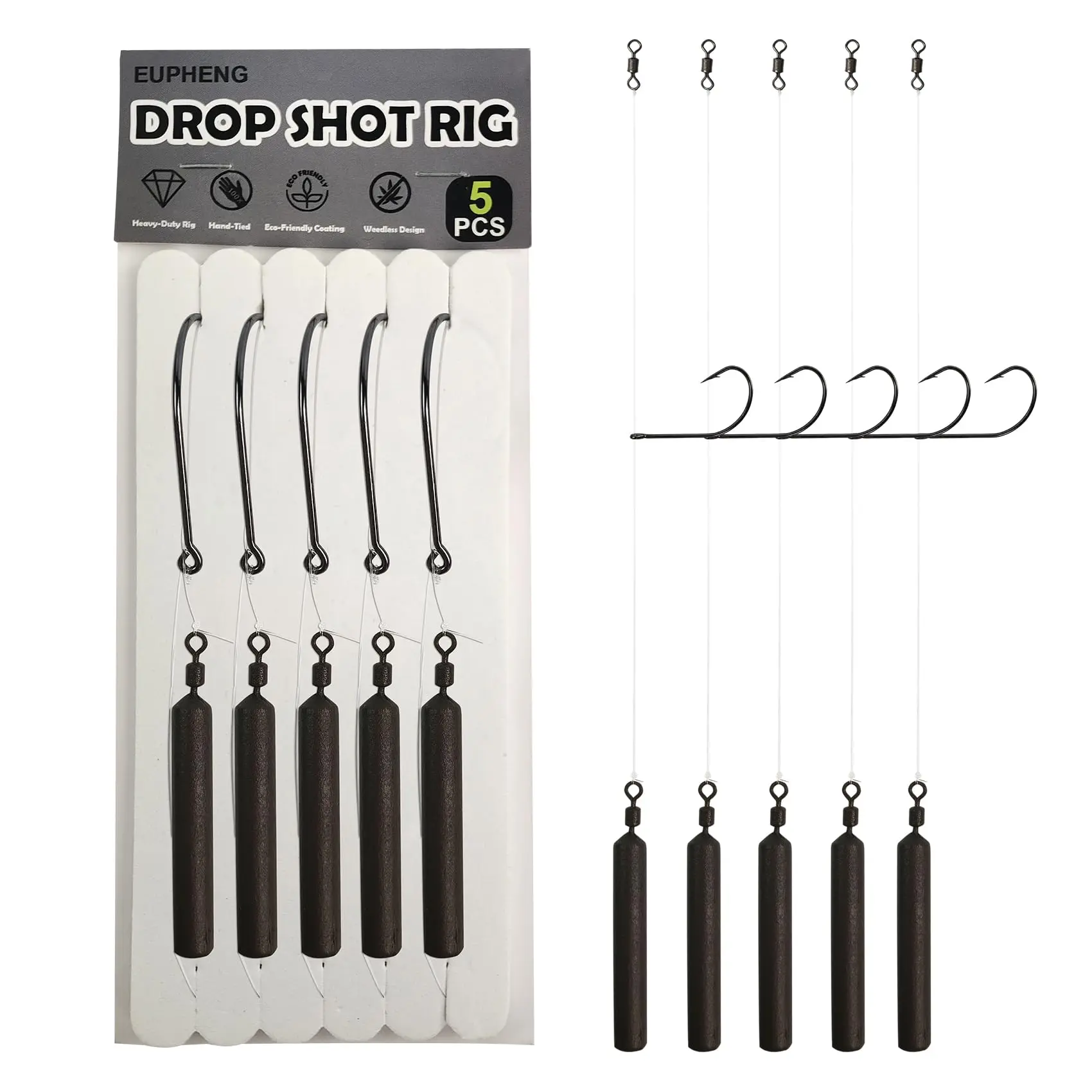 Drop-Shot-Rigs-for-Bass-Fishing-Ready-Rig-Kit-with-Barrel-Swivel-Drop ...