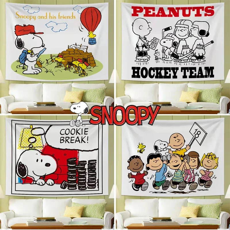 Snoopy-Tapestry-Cartoon-Anime-Beach-Room-Decor-Cloth-Carpet-Yoga-Mats ...