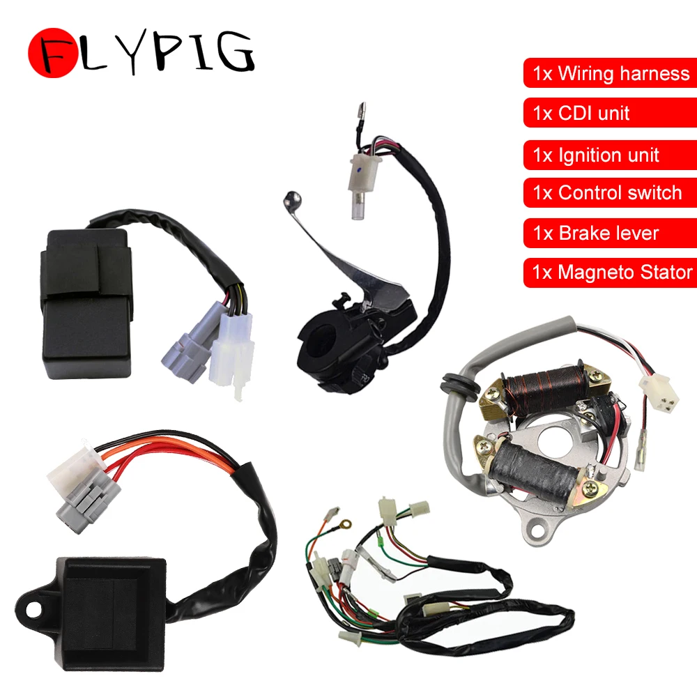 Wiring-harness-Loom-Magneto-Stator-Ignition-Switch-CDI-Unit-Brake-Lever ...