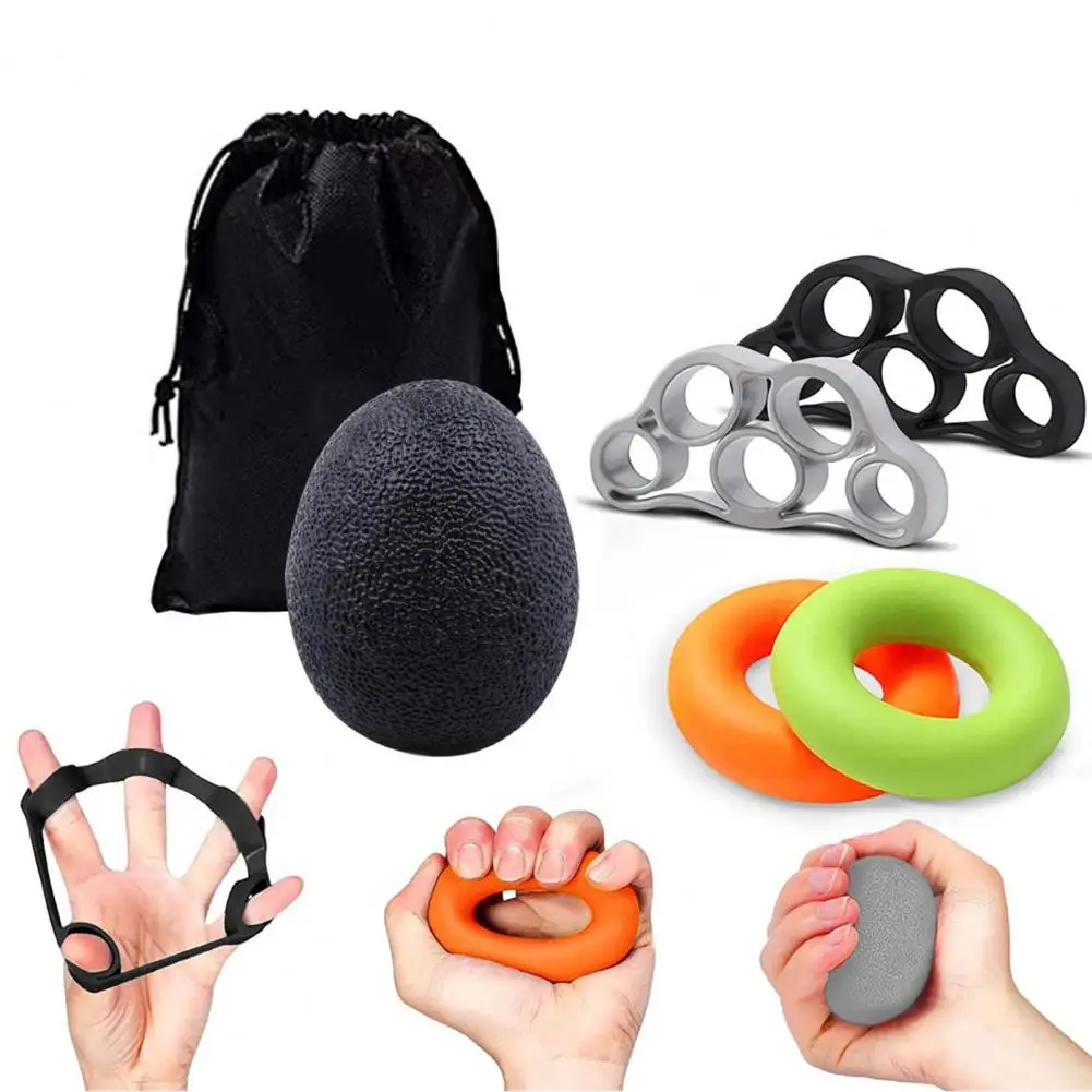 6-9Pcs-Silicone-Grip-Strength-Trainer-Ring-Egg-Ball-Hand-Grips-Forearm ...
