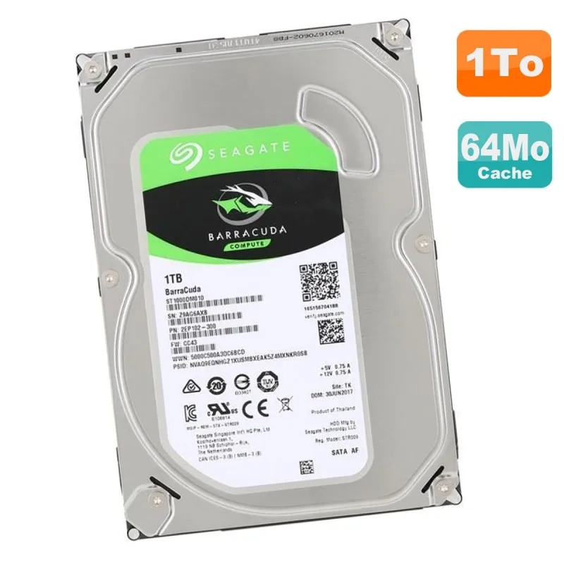 하드 드라이브 TB 3.5 "SATA Seagate Barracuda Compute ST1000DM010 2EP102 300 ...