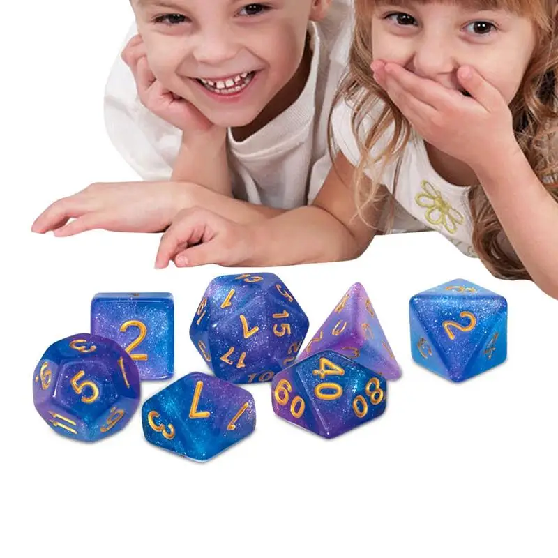 7Pcs-Set-4-Sides-To-20-Sides-Of-Dice-Two-Color-Multi-sided-Acrylic-Dice ...
