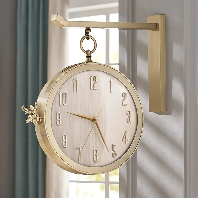 Double-sided Wall Clock Living Room Large Clocks Wall Art Watches ...