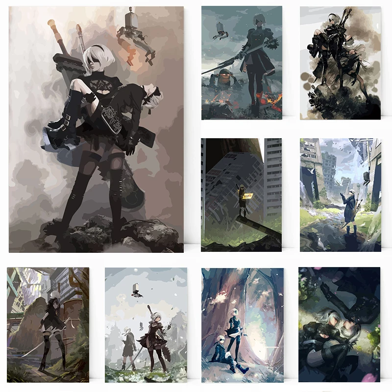 Popular-Games-Nier-Automata-Battle-Mechanical-Life-Forms-Poster-and ...