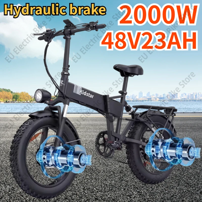 H20-Electric-Bike-2000W-Dual-Motor-48V23AH-Lithium-Battery-City-Folding ...