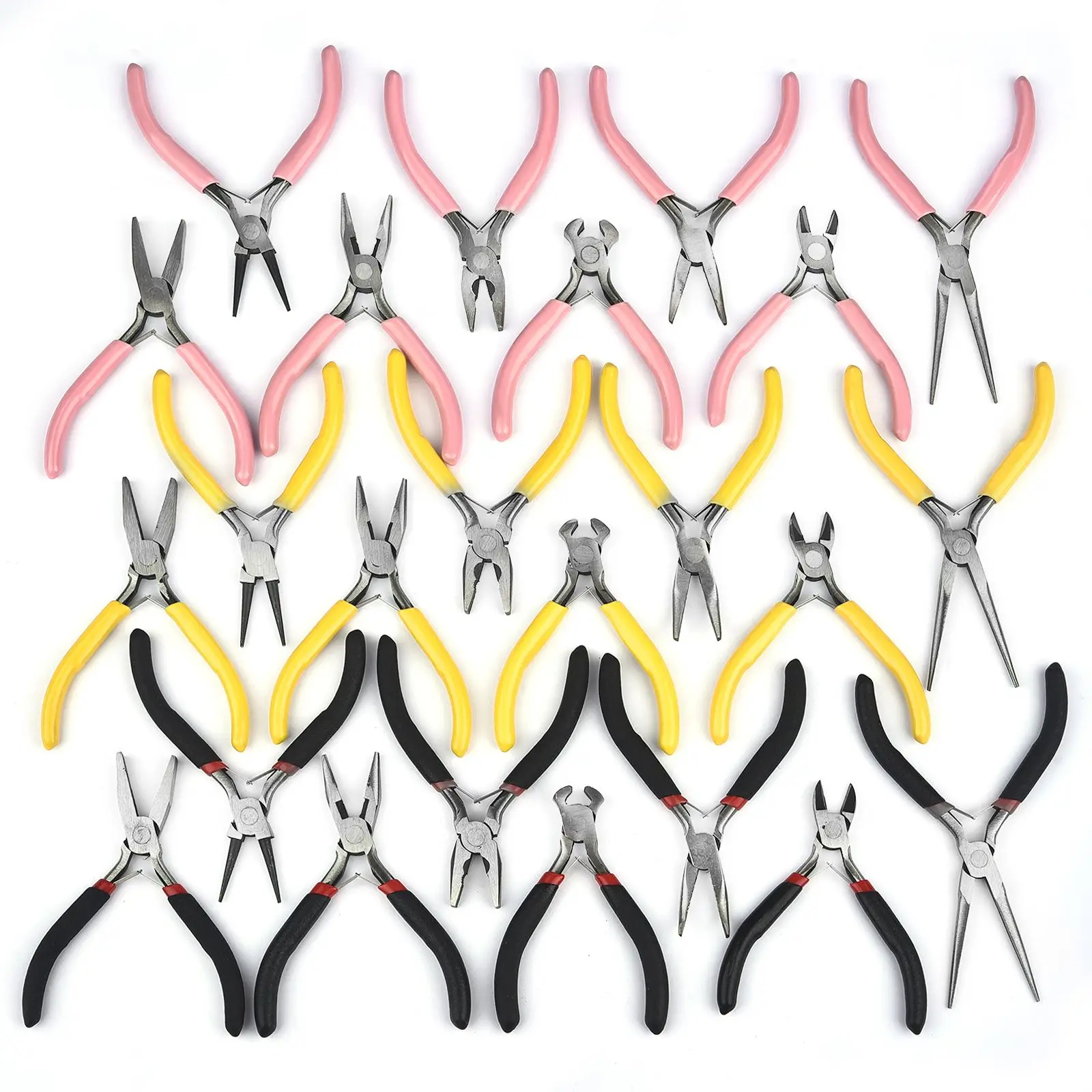 8-Style-Multifunctional-Jewelry-Pincers-Hand-Tools-Flat-Curved-Nose-End ...