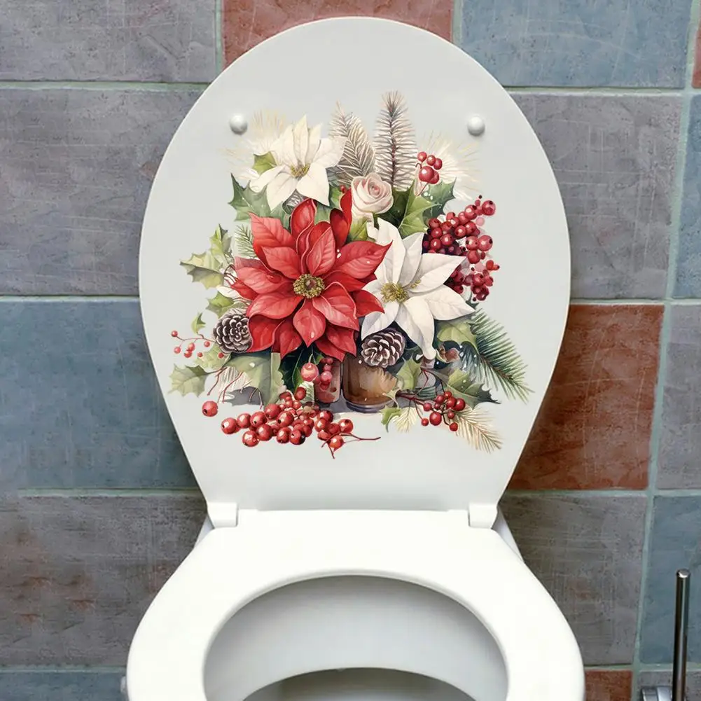 Floral-Toilet-Lid-Decal-Flowers-Bathroom-Toilet-Seat-Wall-Sticker-Self ...