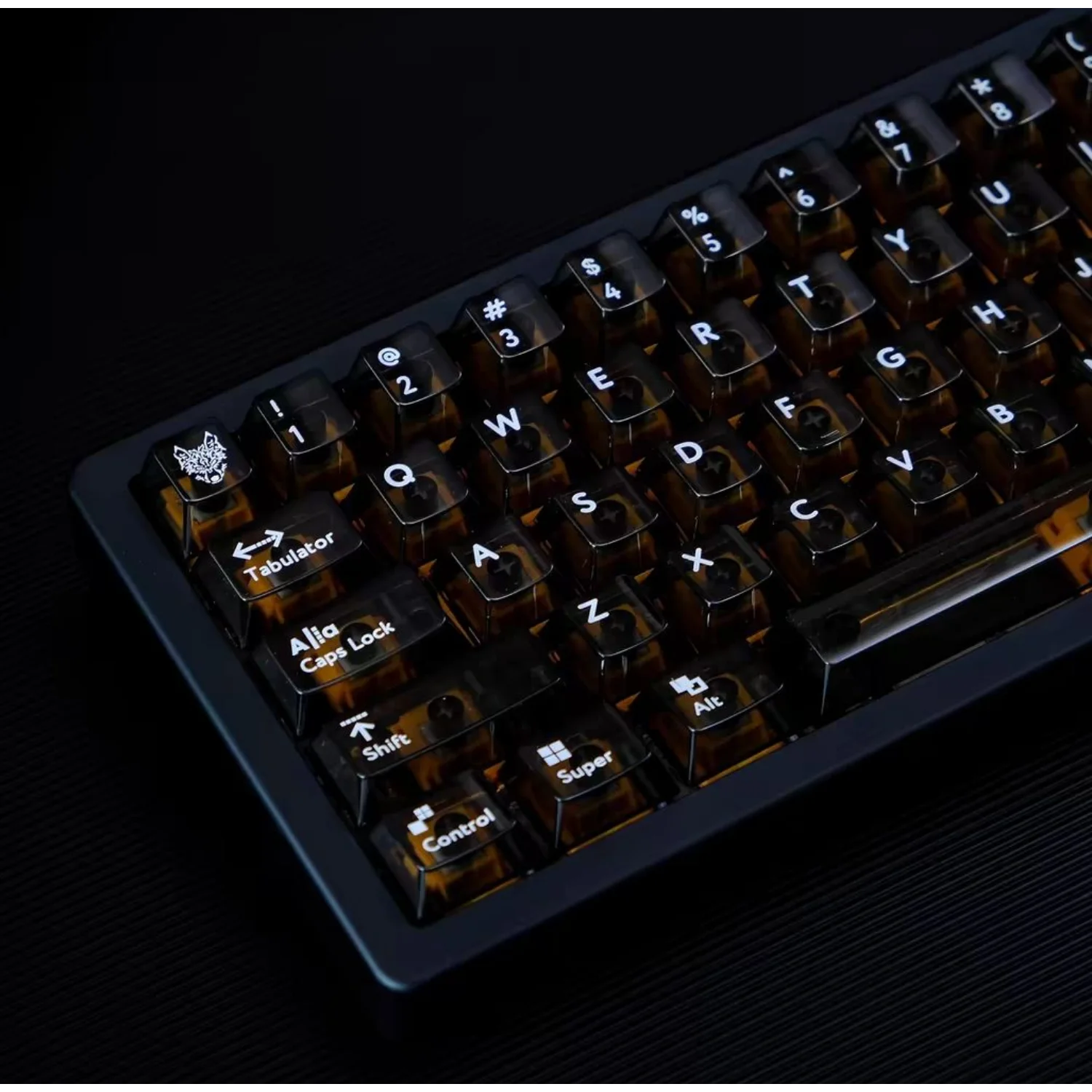 Black-Transparent-Cherry-Keycaps-PC-114-Keys-for-60-84-98-108 ...