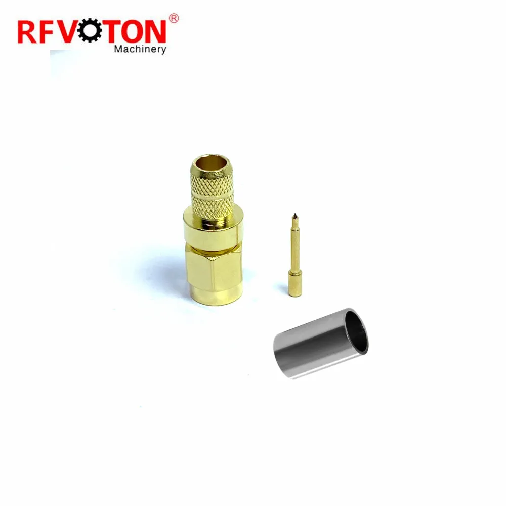 Free-shipping-10pieces-Copper-Connector-SMA-male-plug-crimp-LMR240-H155 ...