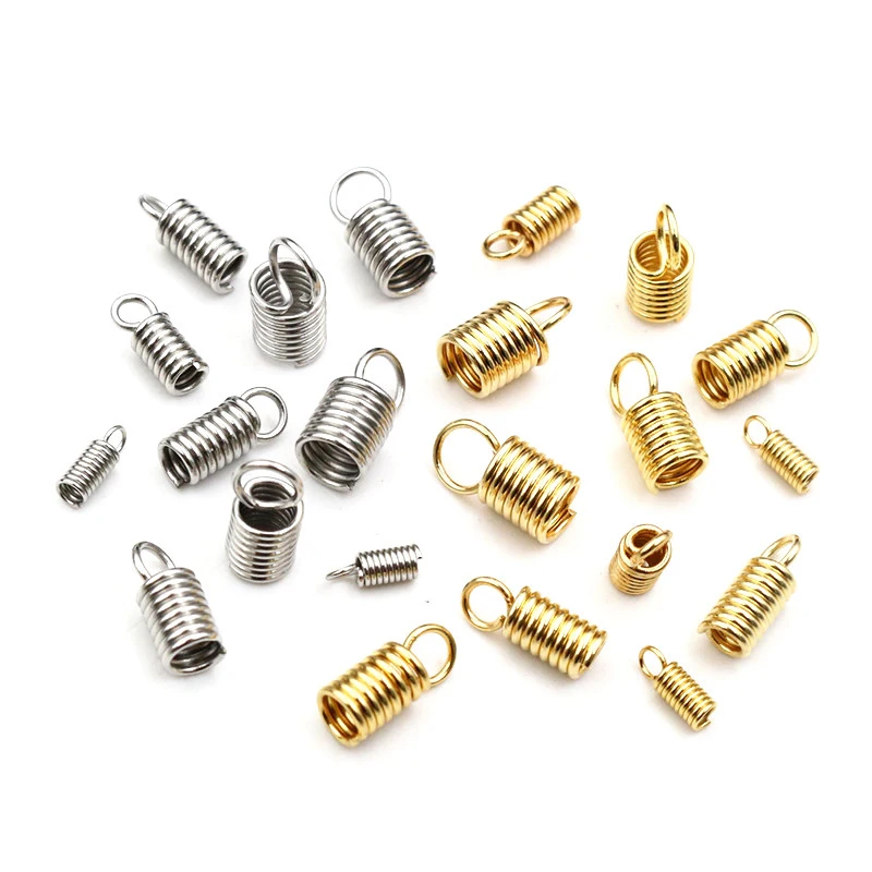 30-100pcs-Stainless-Steel-Spring-Crimp-Clasps-Leather-Cord-Ends-End ...