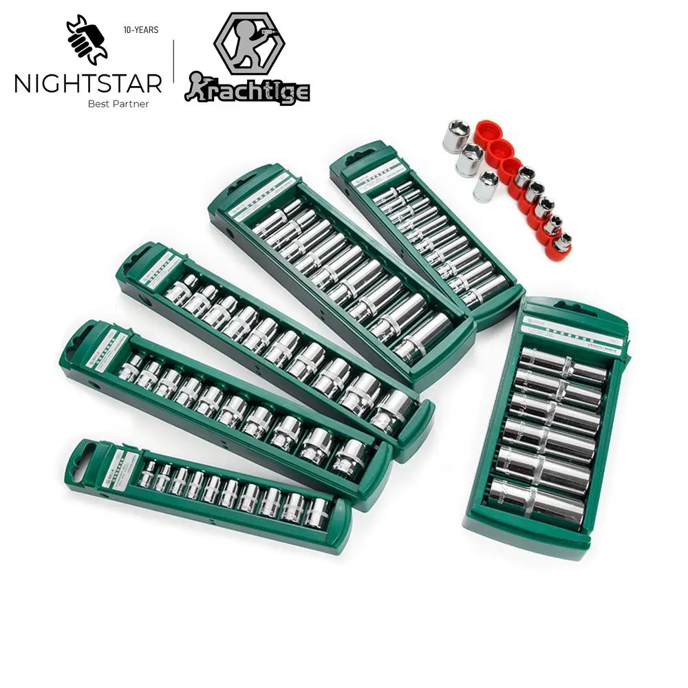 1/4” 3/8” 1/2” Drive Socket Set Drive Metric Wrench Socket External ...