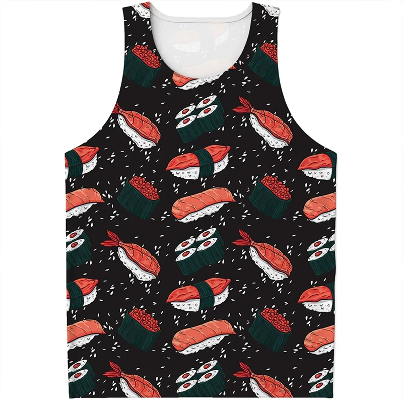 Men-s-2024-New-Summer-Japanese-Style-3D-Sushi-Printing-Sleeveless-Tank ...