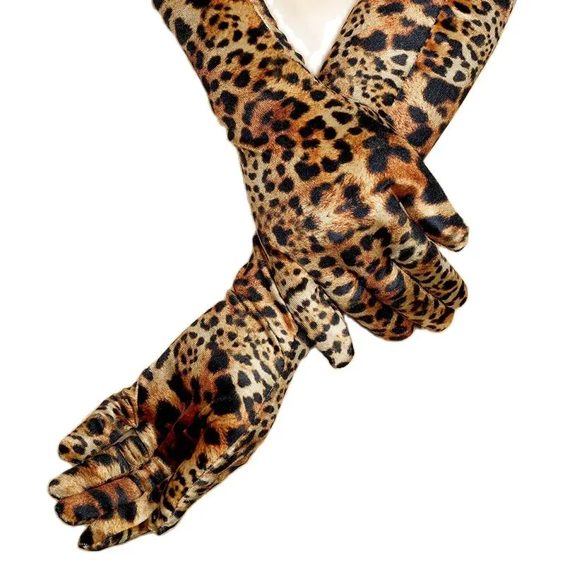 Women-Leopard-Gloves-party-dance-coseplay-dress-velvet-gloves-Gloves ...