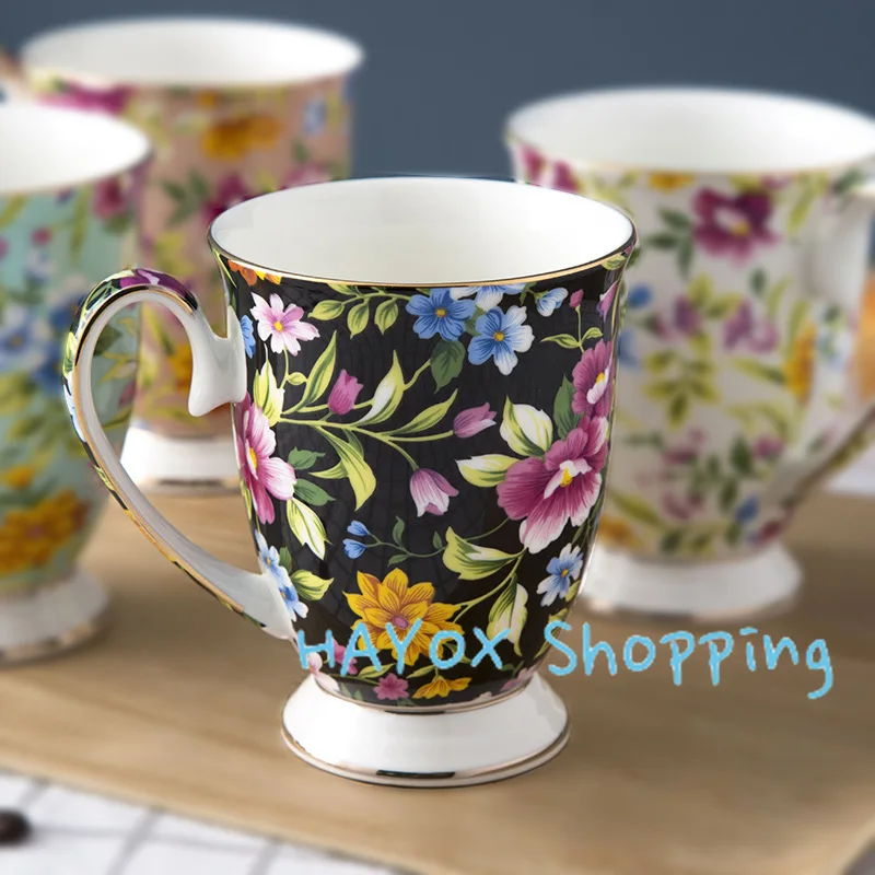 Pastoral-Ceramic-Coffee-Cup-Hand-Painted-Floral-Teacup-Vintage ...