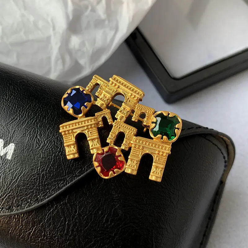 CE-French-Vintage-Triumphal-Arch-Brooch-High-end-Women-s-Corsage-Suit ...