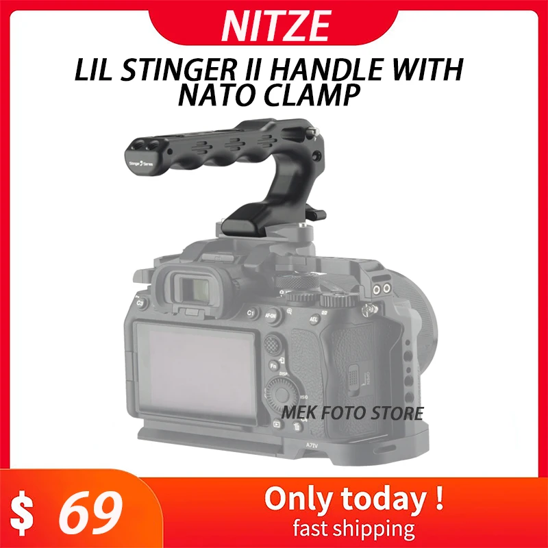 Nitze Lil Stinger II Handle with NATO Clamp DSLR Camera NATO Top Hanlde ...
