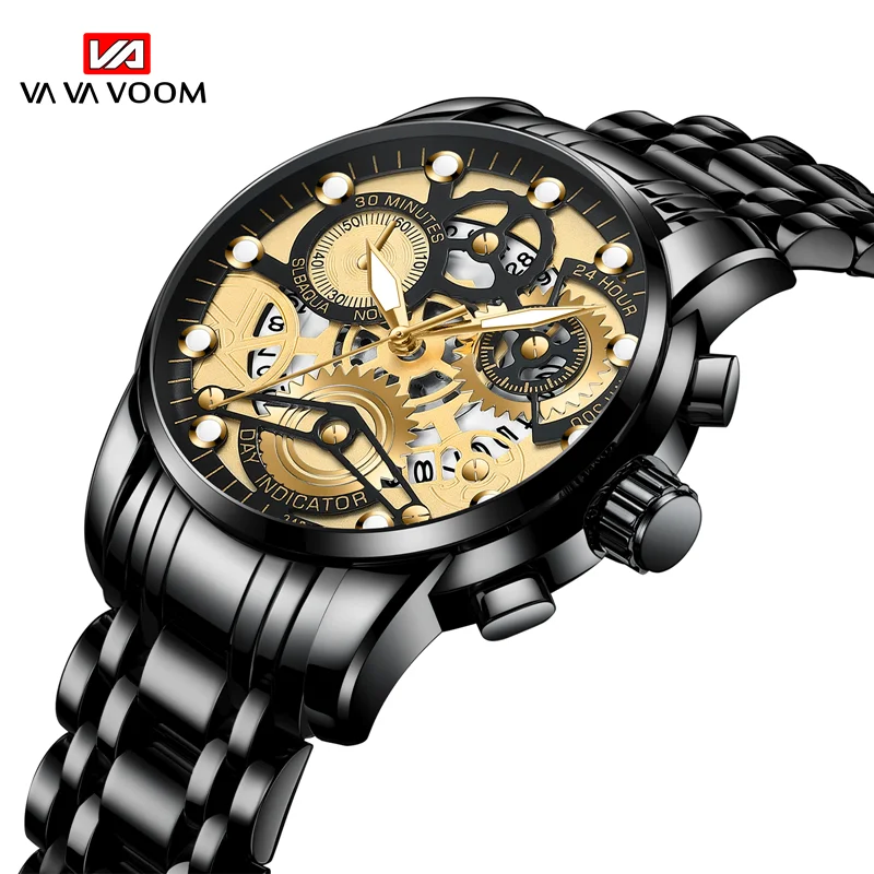 Reloj VA VA VOOM para hombre, 41mm, esfera hueca a la moda, 3bar ...