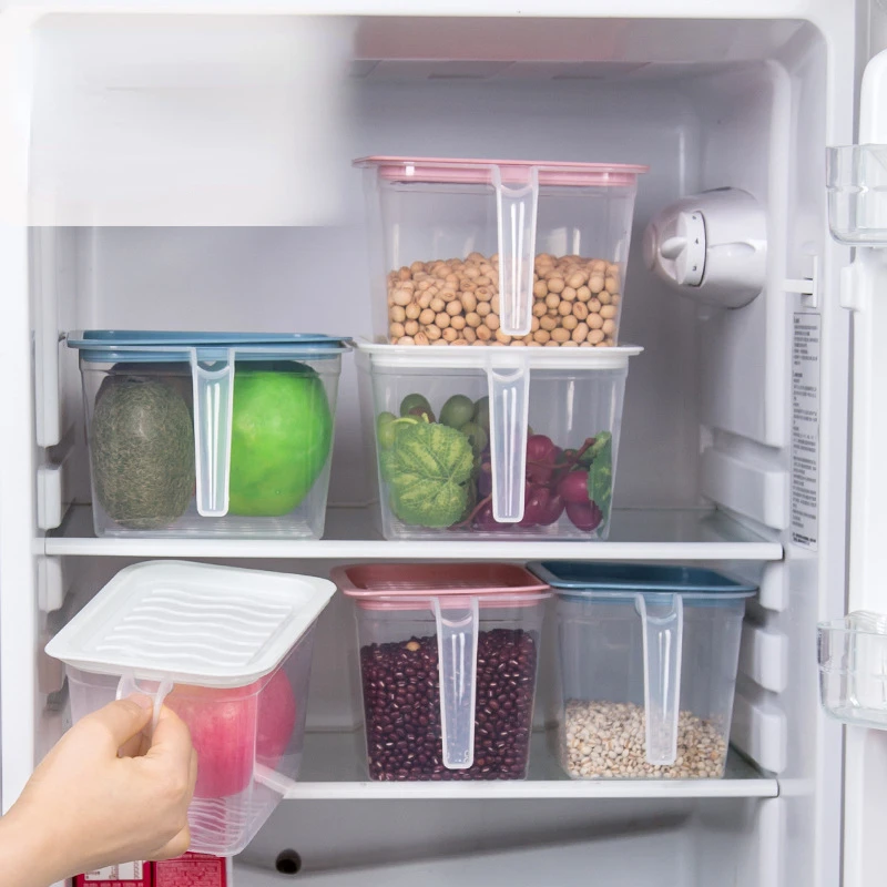 Large-capacity Kitchen Refrigerator Storage Box with Lid Handle Plastic ...