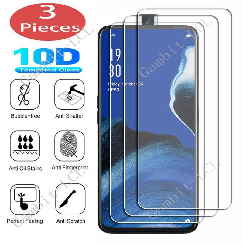 3Pcs Tempered Glass For OPPO Reno 10x Zoom Reno2 2 3 4 5G A Ace Z F ...