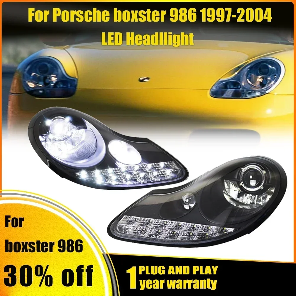 2 uds lámpara de cabeza para Porsche boxster 986 faro LED 1997-2004 ...