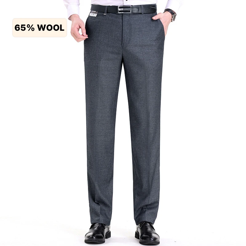 Four season High End Men's Woolen Trousers Traf Suit Pants,Business ...