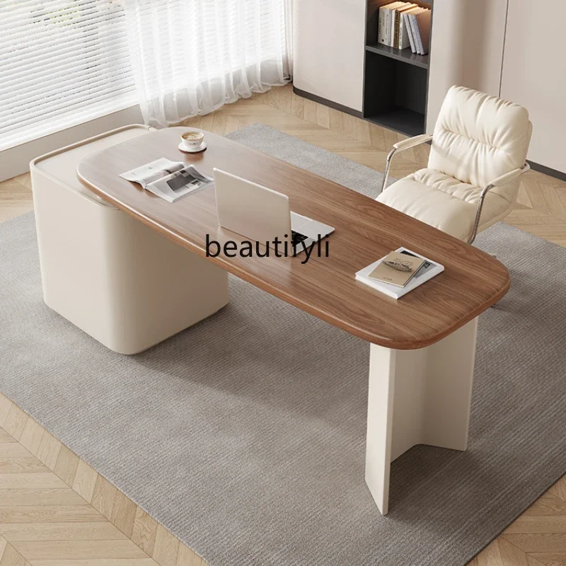 Study-Desk-Home-Vintage-Cream-Style-Solid-Wood-Office-Computer ...