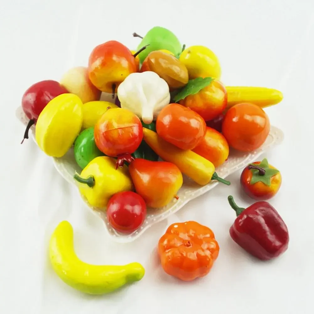 10pcs Artificial Fake Fruit Mini Fruits Simulation Fruits Vegetable ...