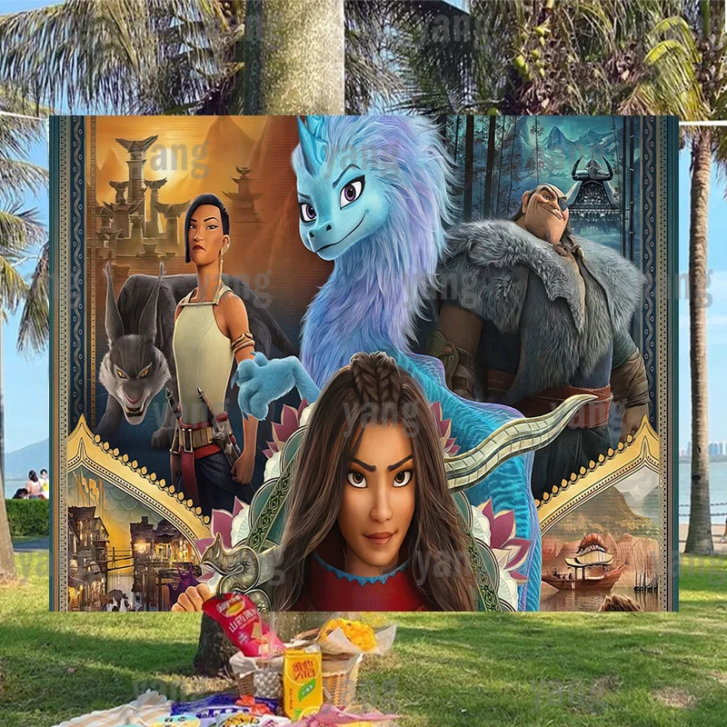 Cartoon-Raya-And-The-Last-Dragon-Backdrop-Baby-Shower-Happy-Birthday ...