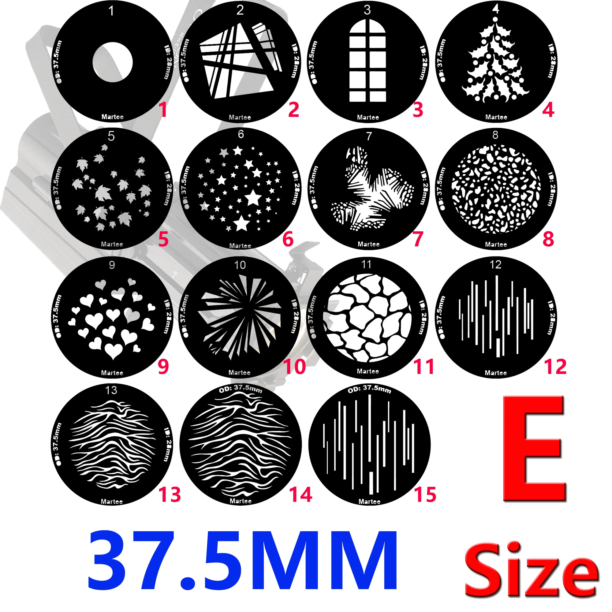 OD-37-5mm-Mask-E-Size-GOBO-Slot-Insert-Continuous-Light-Rotator-via ...