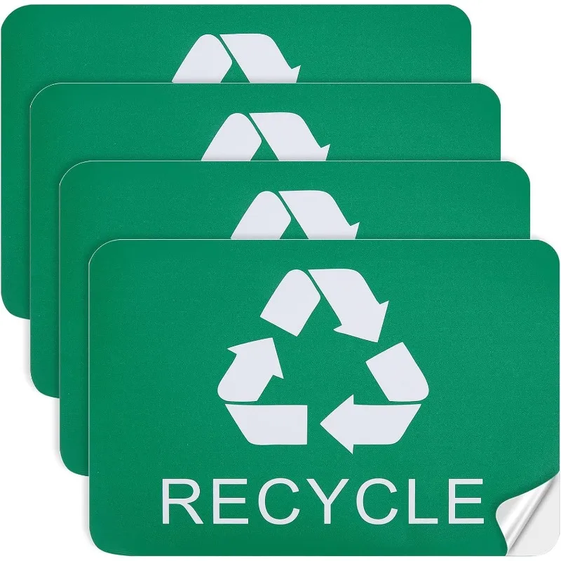 4Pcs Recycle Sign Stickers Waterproof Trash Bin Can Strong Self ...