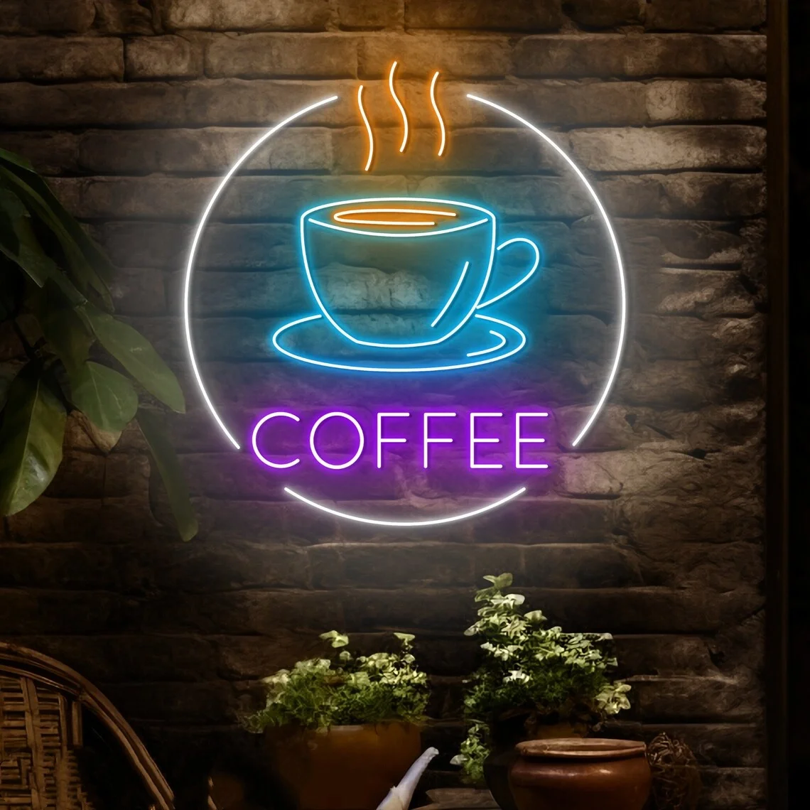 Letrero Led abierto para cafetería, letrero de neón personalizado ...