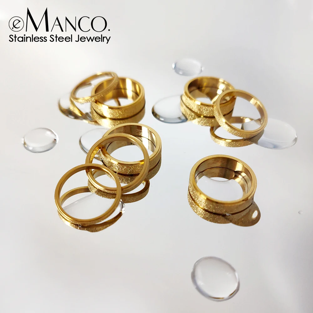 eManco-Simple-Scrub-Stainless-Steel-Women-s-Rings-Gold-Color-For-Girl ...