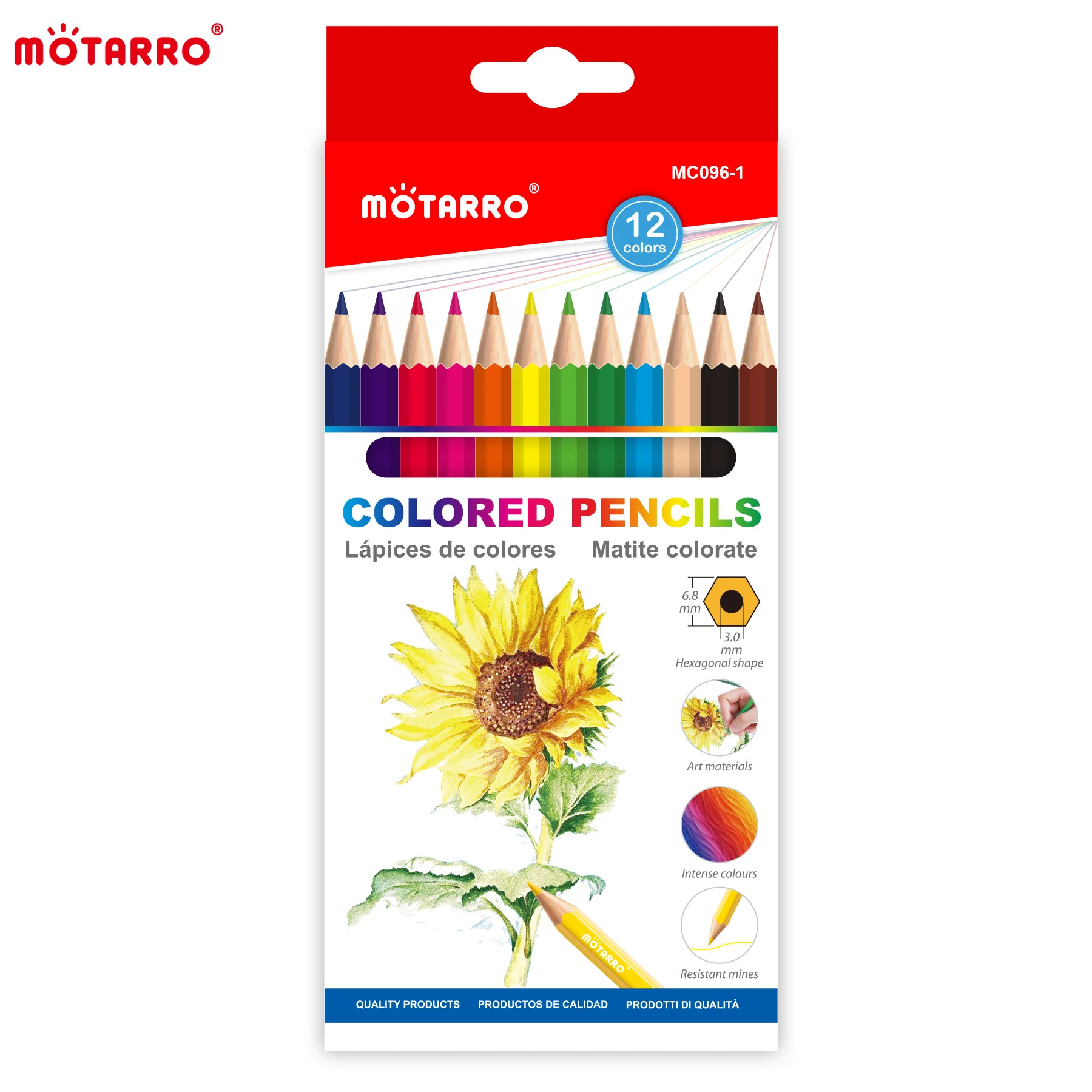 MOTARRO-12Pcs-Colored-Pencils-Set-Watercolor-Drawing-Pencils-School ...
