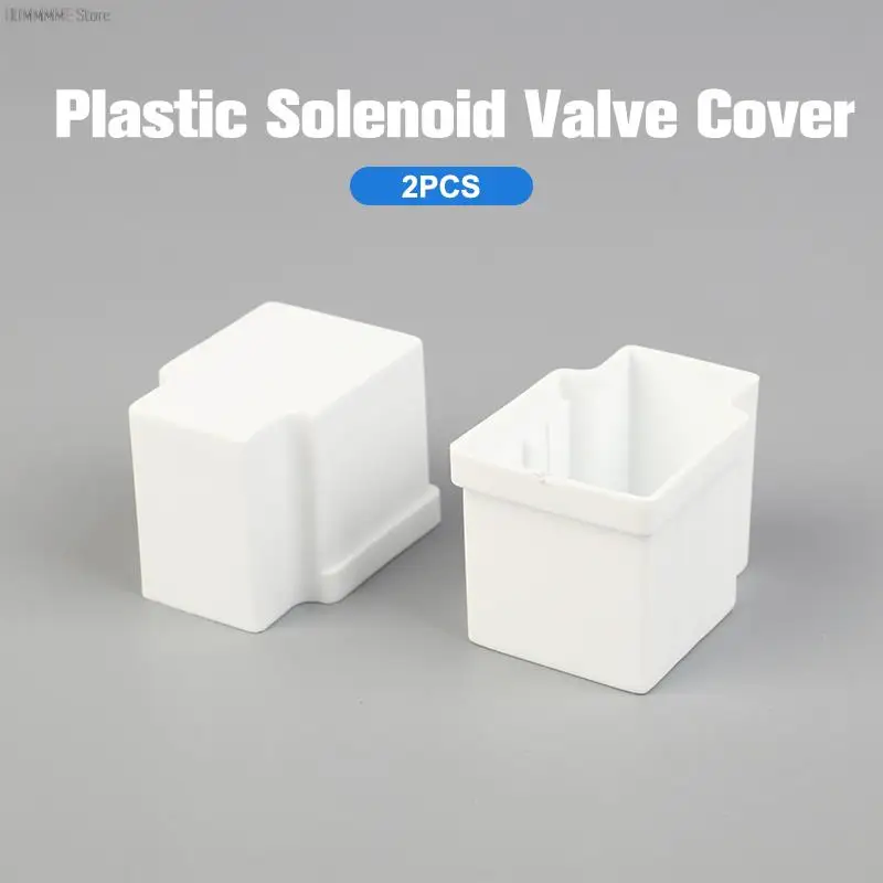 2pcs White Plastic Solenoid Valve Waterproof Cover Water Valve Lid 2Pcs ...