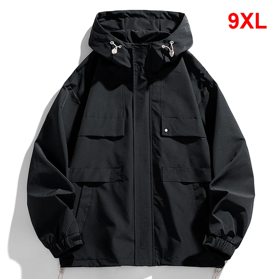 9XL-Plus-Size-Cargo-Jacket-Men-Spring-Autumn-Solid-Color-Windbreaker ...