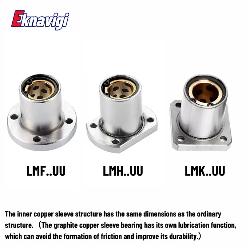 1PCS LMF LMK LMH 10 12 16 UU Round Square Oval Flanged linear Bearing ...