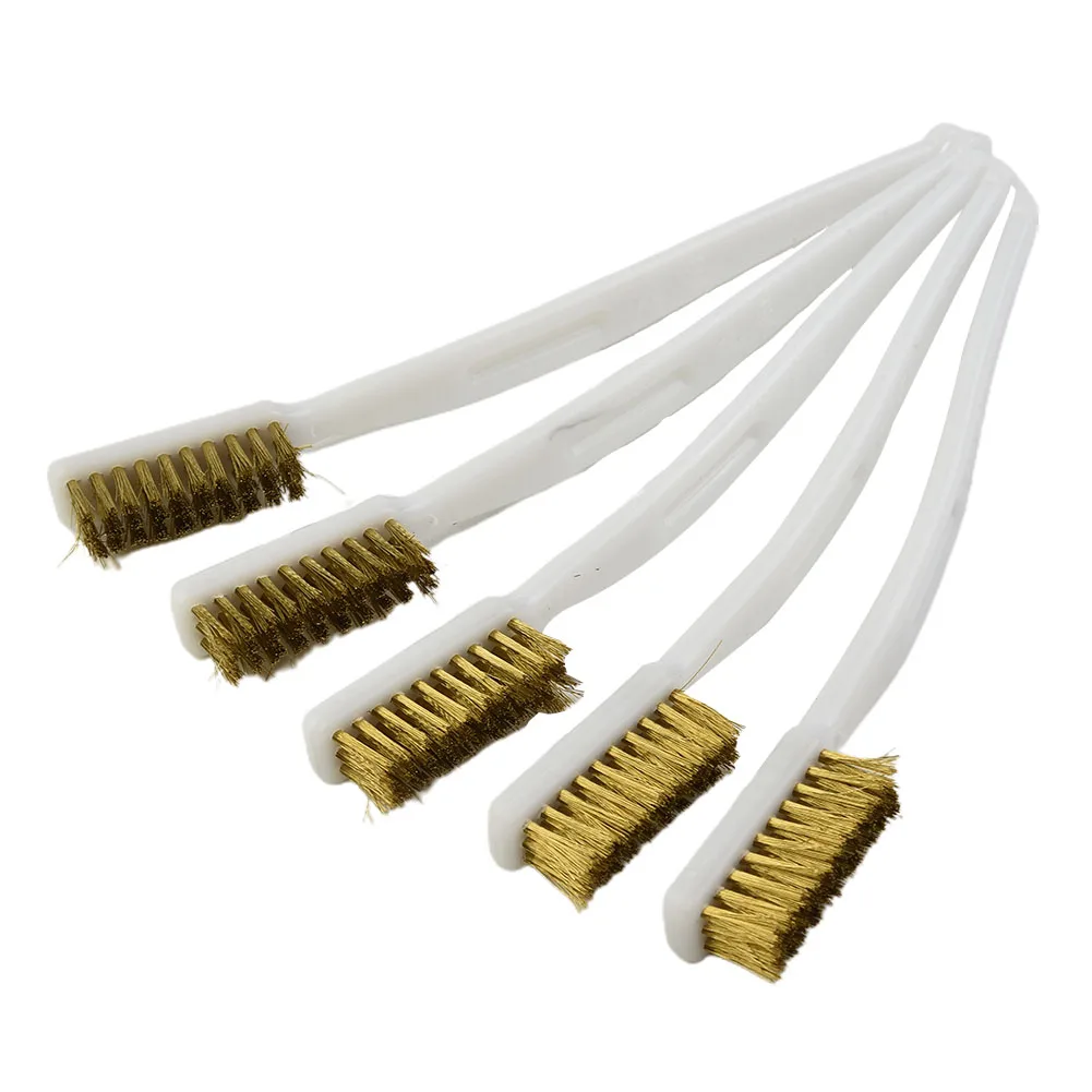 5pcs-175mm-Brass-Wire-Brush-Mini-Paint-Rust-Remover-Steel-Brushes ...