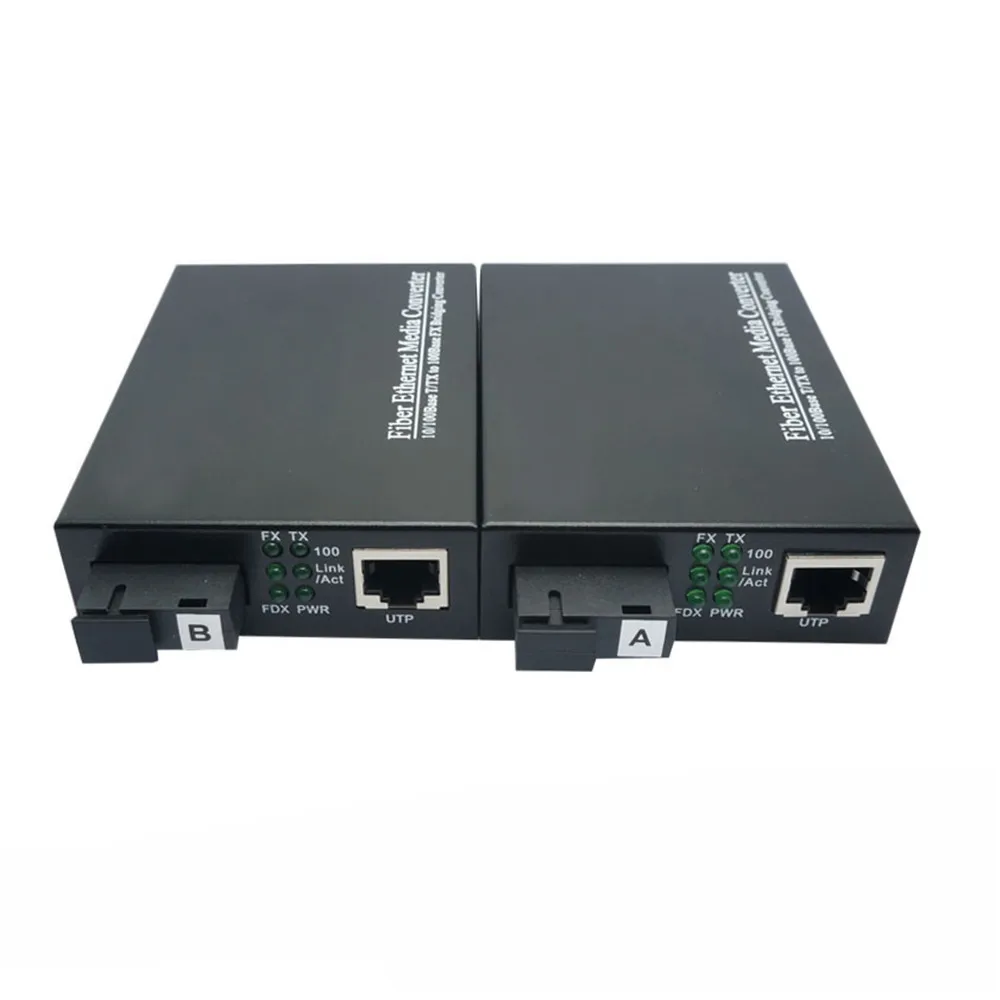 1 Pair Optical Fiber Media Converter 10/100M Single/Multi Mode Single ...