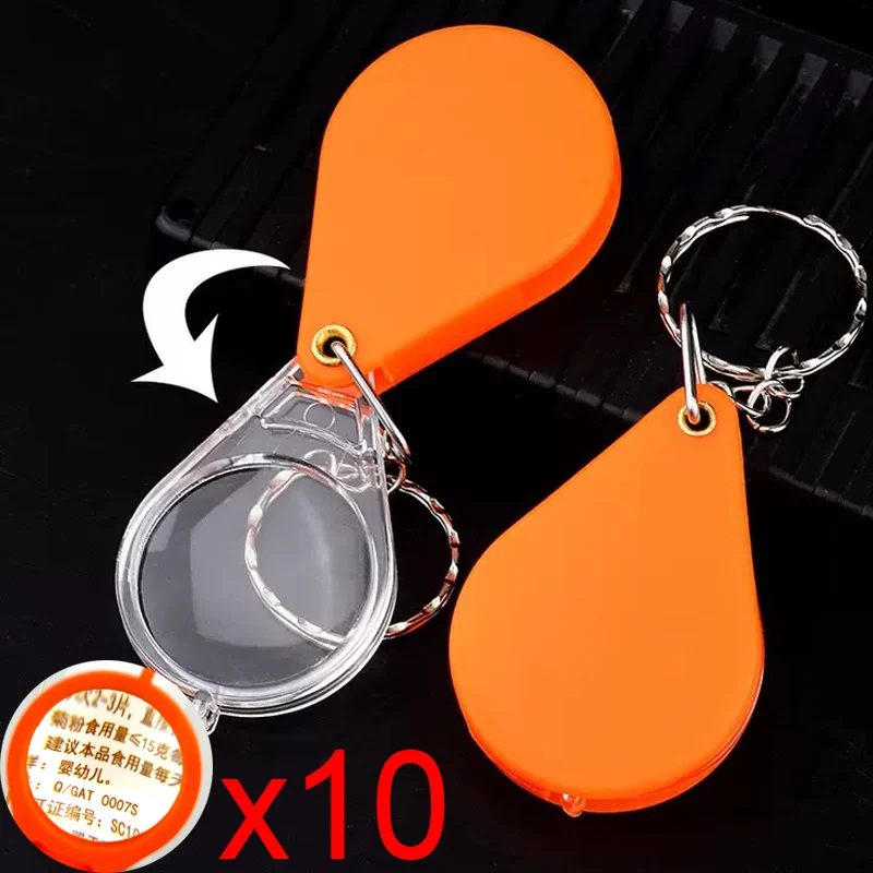 Plastic-Portable-Folding-Key-Ring-Handheld-Mini-Magnifier-Key-Chains ...