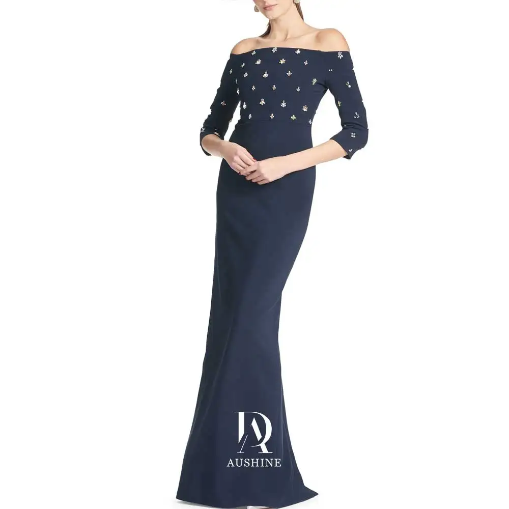 Aushine-Dress-Luxury-Birthday-Evening-Dress-Floor-Length-Half-Sleevels-Summer-Elegant-Wedding ...