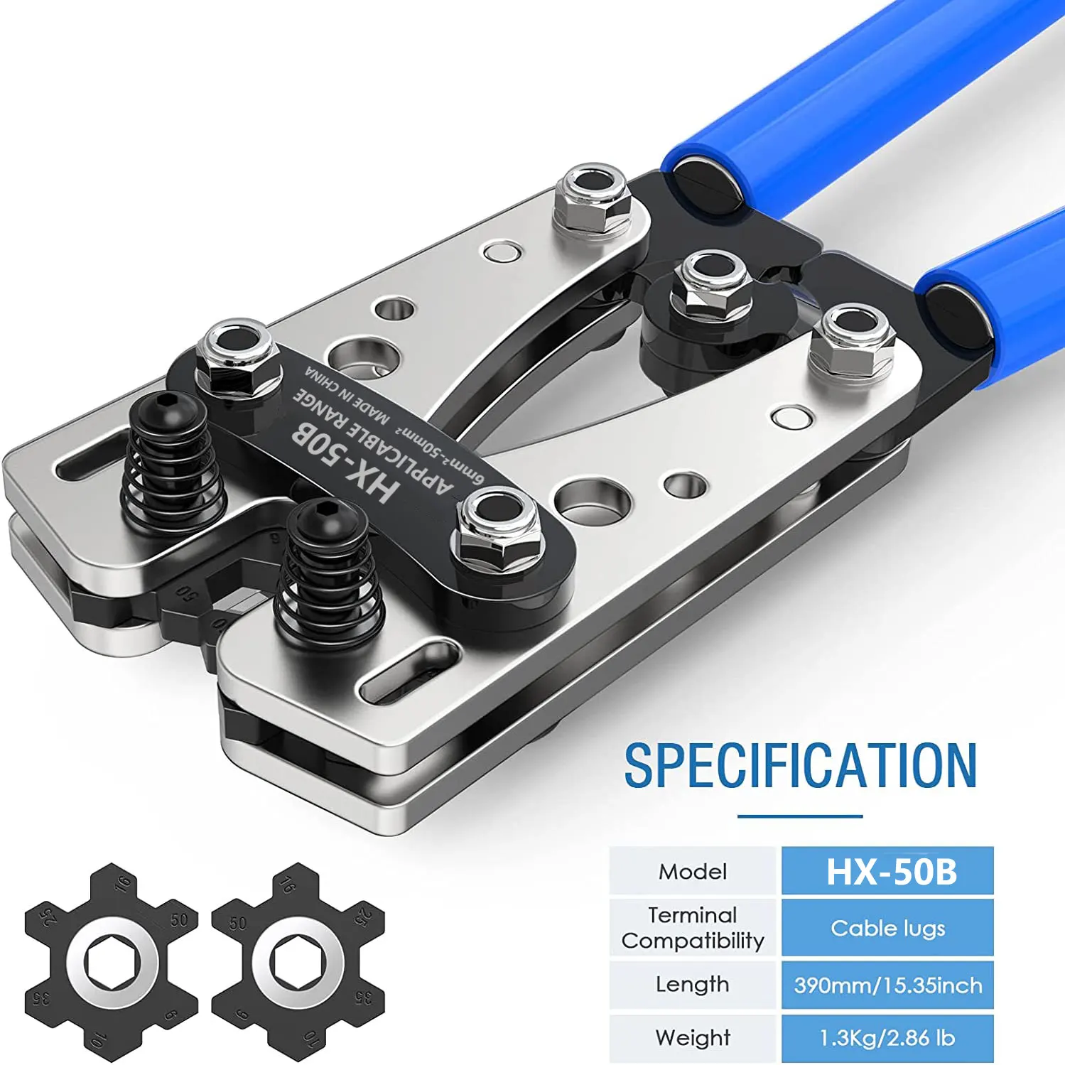 HX-50B Cable Lug Crimping Tool for Heavy Duty Wire Lugs,Battery ...
