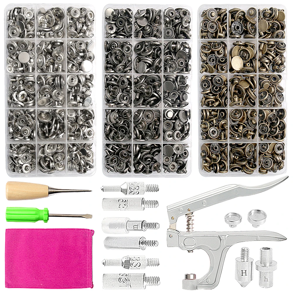 Stainless Steel Snap Button 633# Fasteners Buttons Pliers Punch Hole ...