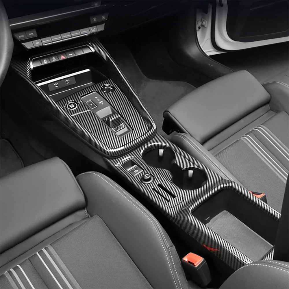 For-Audi-A3-8V-8Y-S3-RS3-Carbon-Fiber-pattern-Car-Center-Console-Gear ...